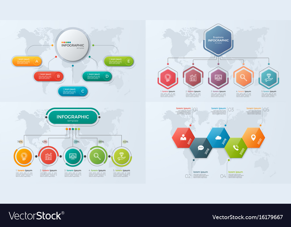 Set of presentation business infographic templates
