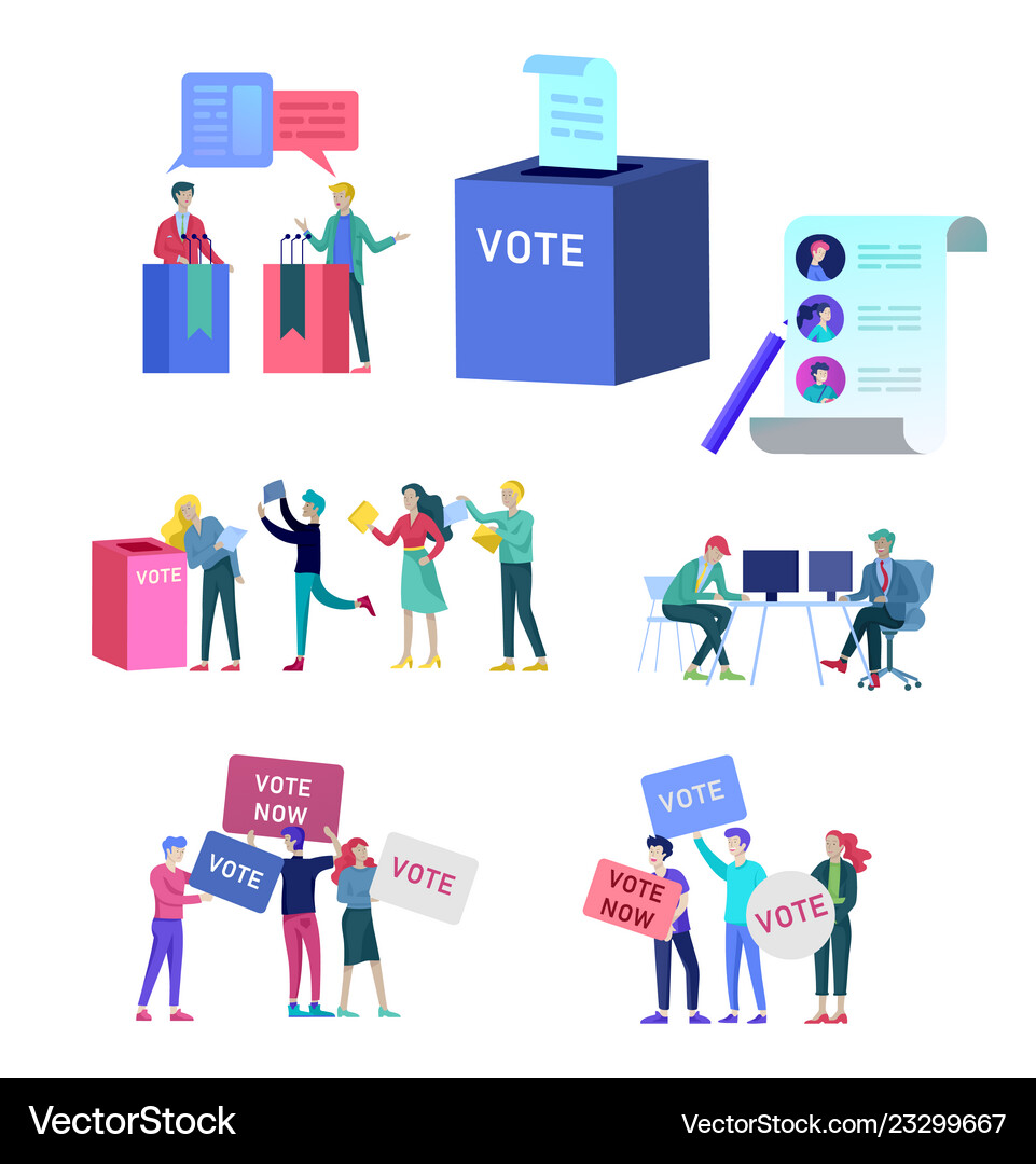 Voting and election concept pre-election campaign Vector Image