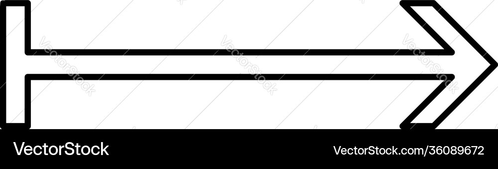 Arrow to right with a straight line tail Vector Image