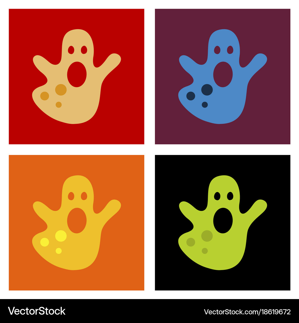 Assembly flat icons halloween ghost Royalty Free Vector