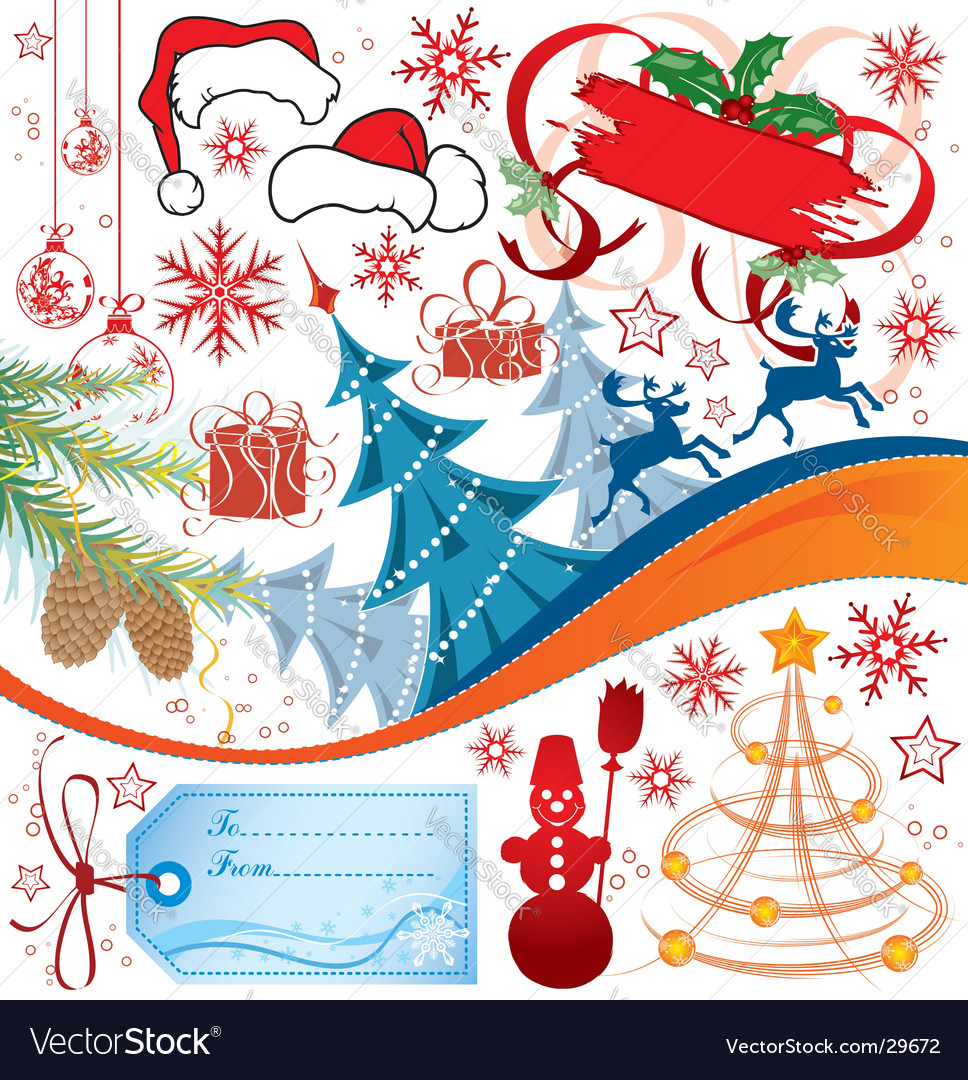 Christmas design elements Royalty Free Vector Image