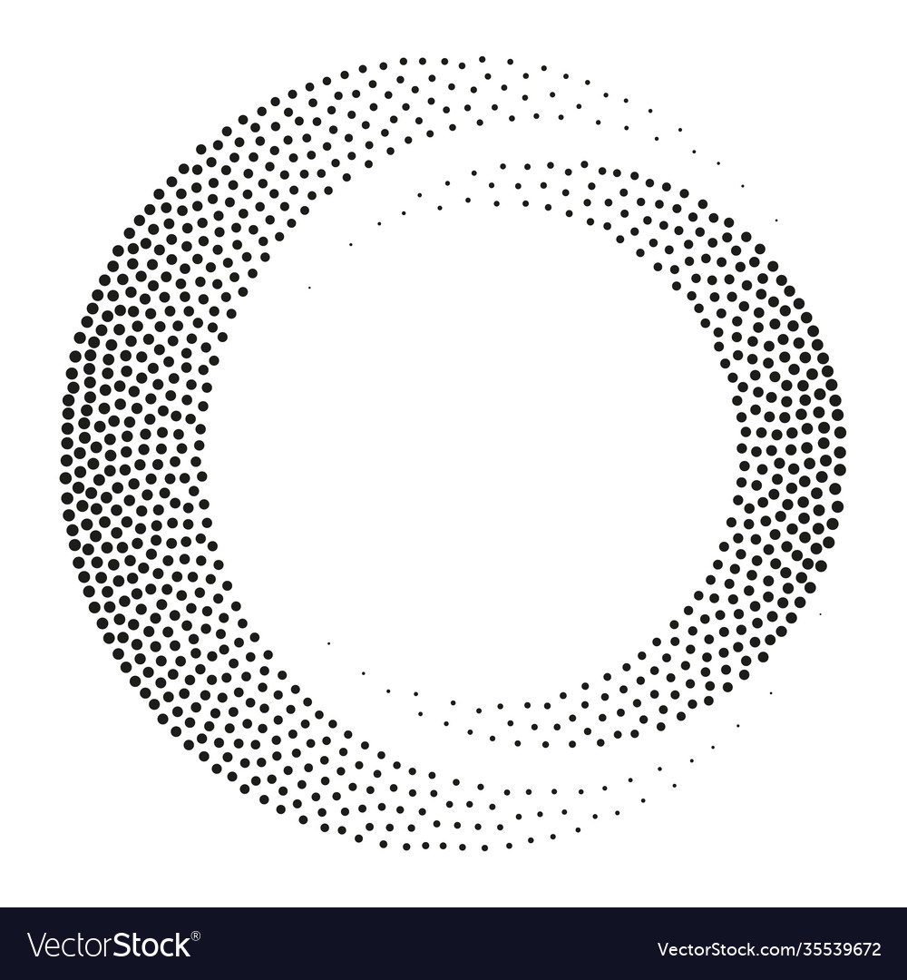 Circle dot pattern halftone round Royalty Free Vector Image