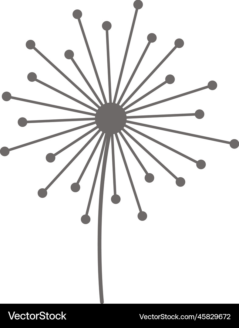 Dandelion fluffy flower flat icon floral design Vector Image