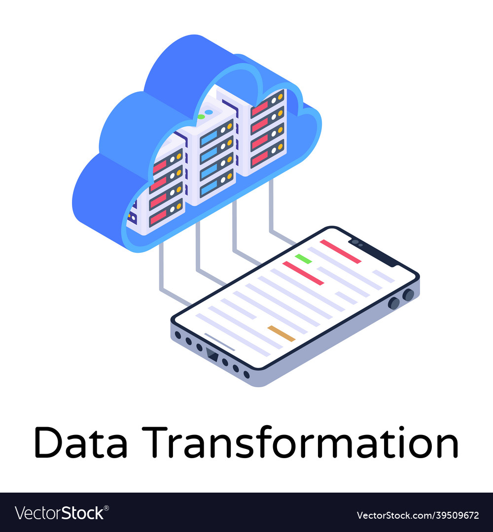Data transformation Royalty Free Vector Image - VectorStock