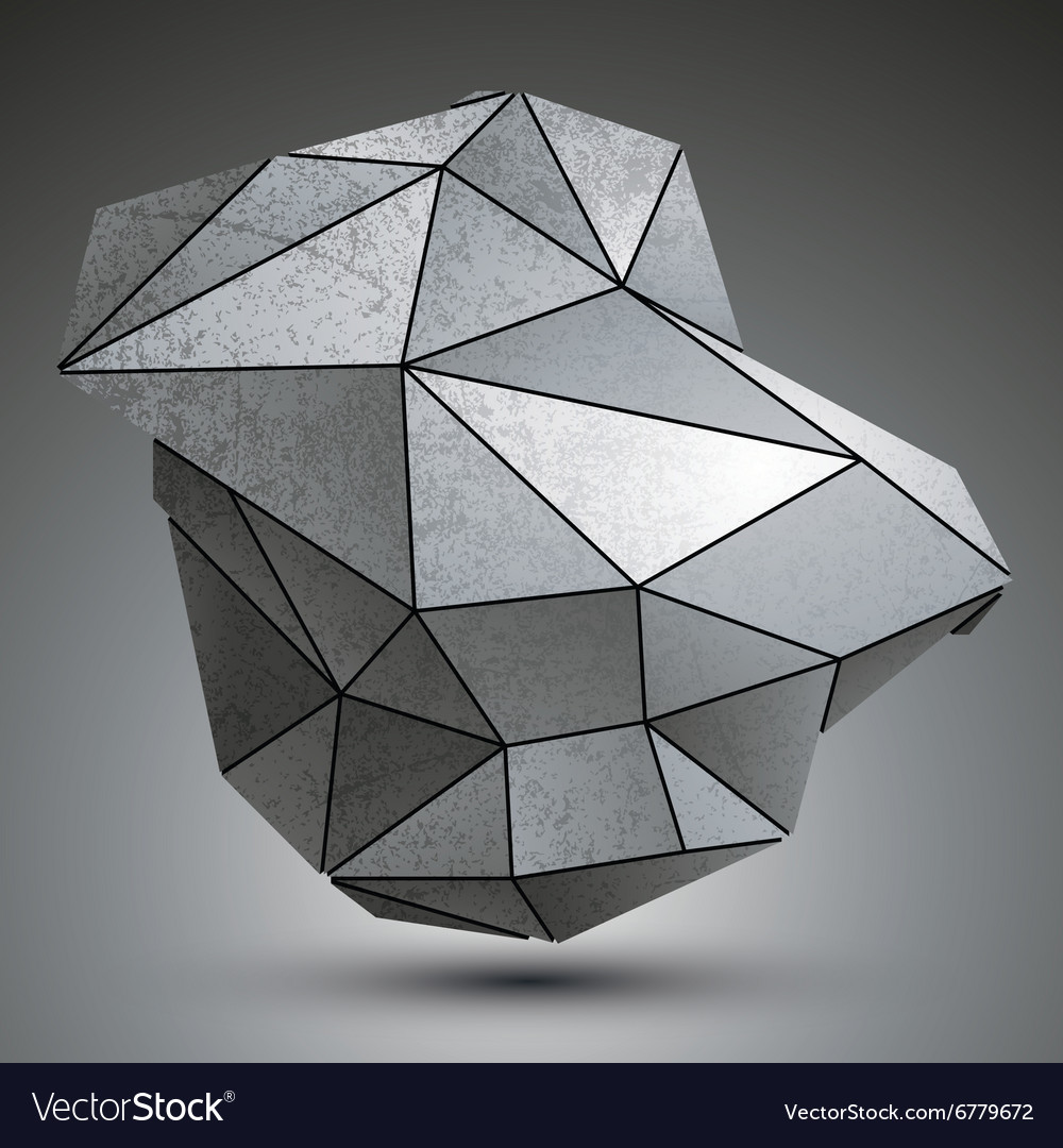Deformed dimensional tech grayscale object 3d Vector Image