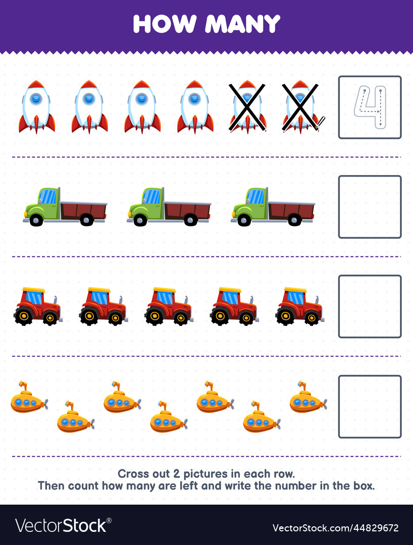 Education game for children count how many cute Vector Image