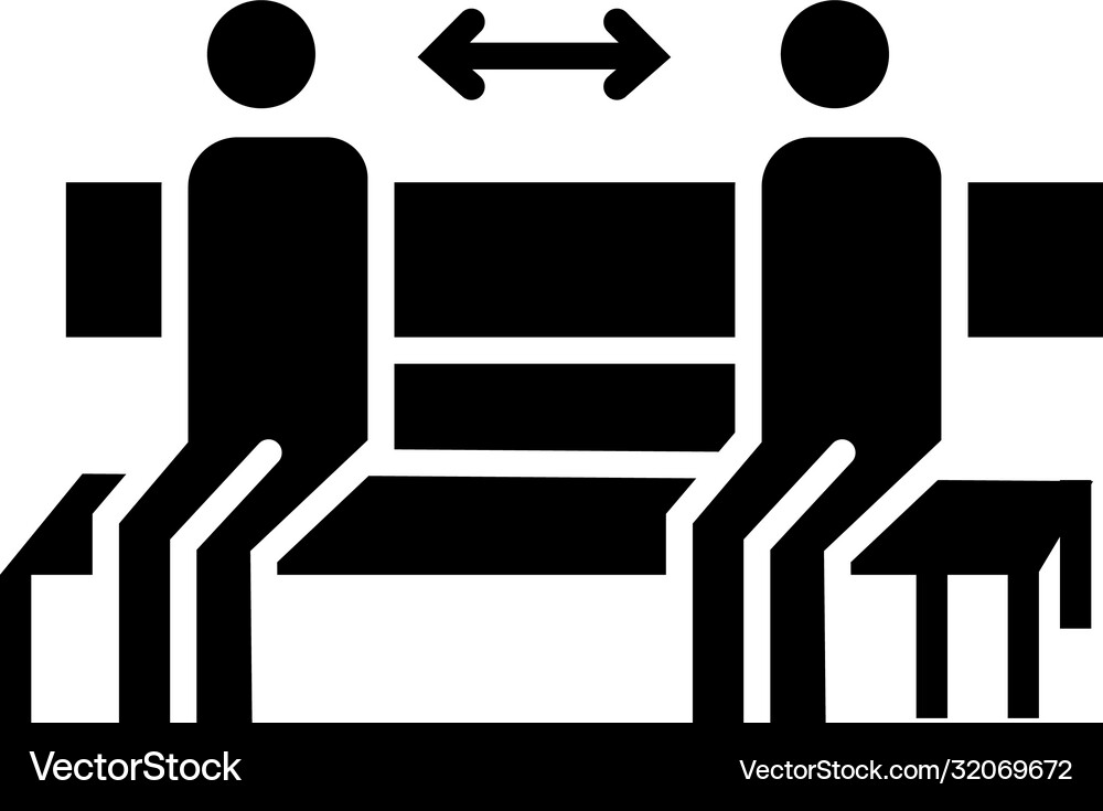 Figures humans with arrows social distance Vector Image