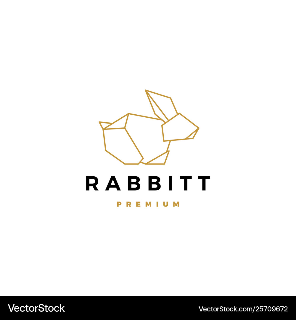 Geometric rabbit hare bunny logo icon origami Vector Image