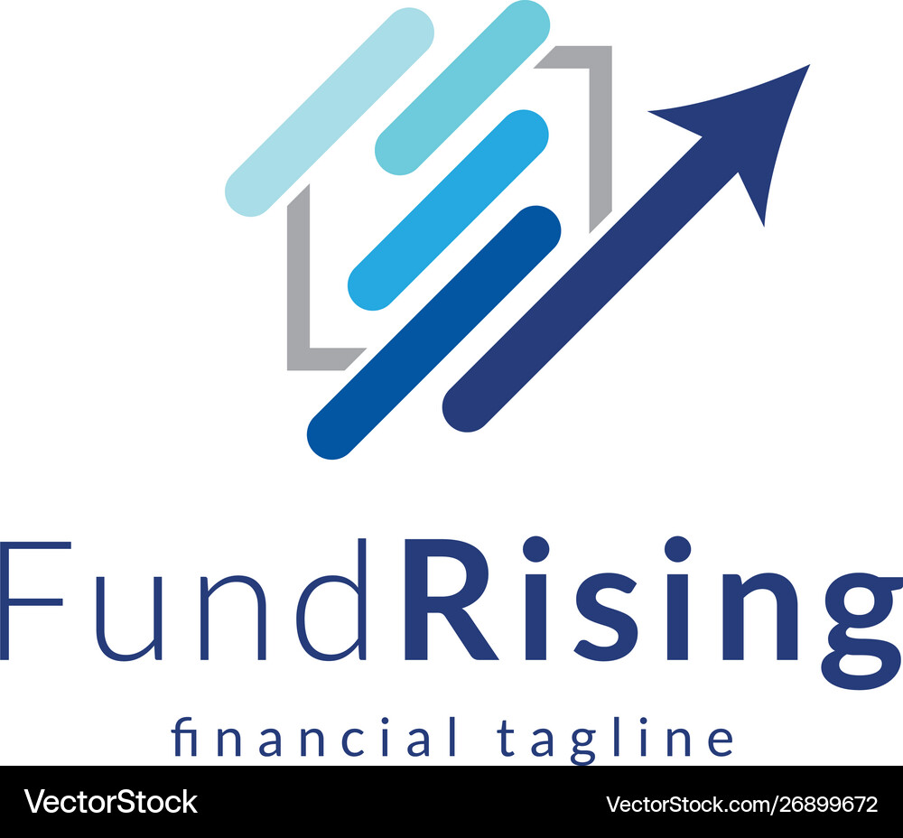 Graph market fund rising financial logo design Vector Image