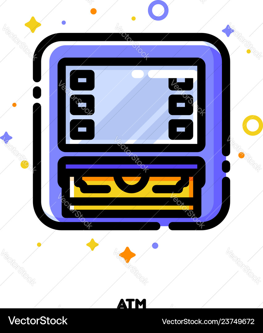 Icon of atm machine for banking concept flat Vector Image