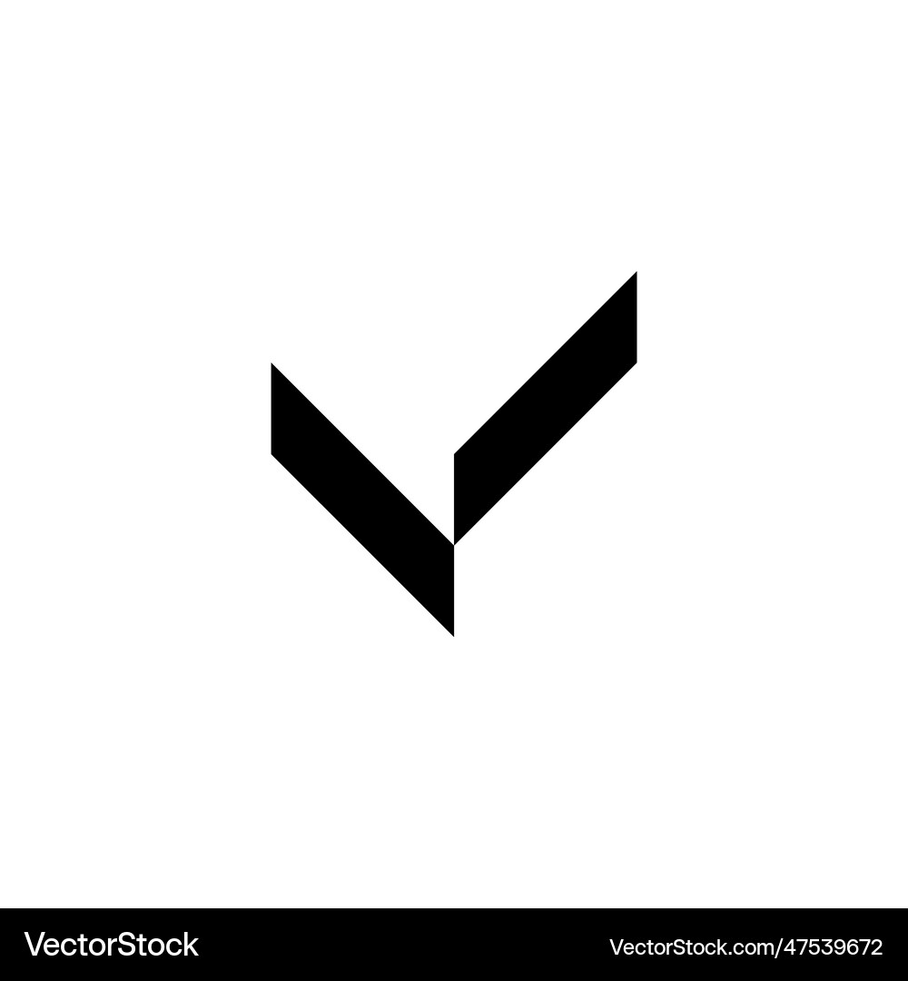 Letter v knife geometric symbol simple logo Vector Image