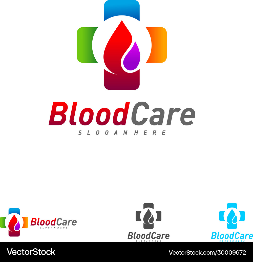 Medical blood logo template droplet Royalty Free Vector