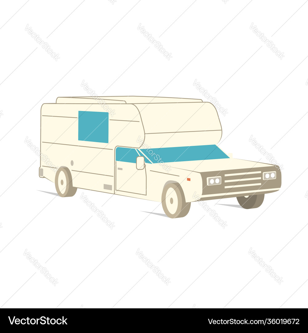 Retro recreation vehicle camper camping rv Vector Image