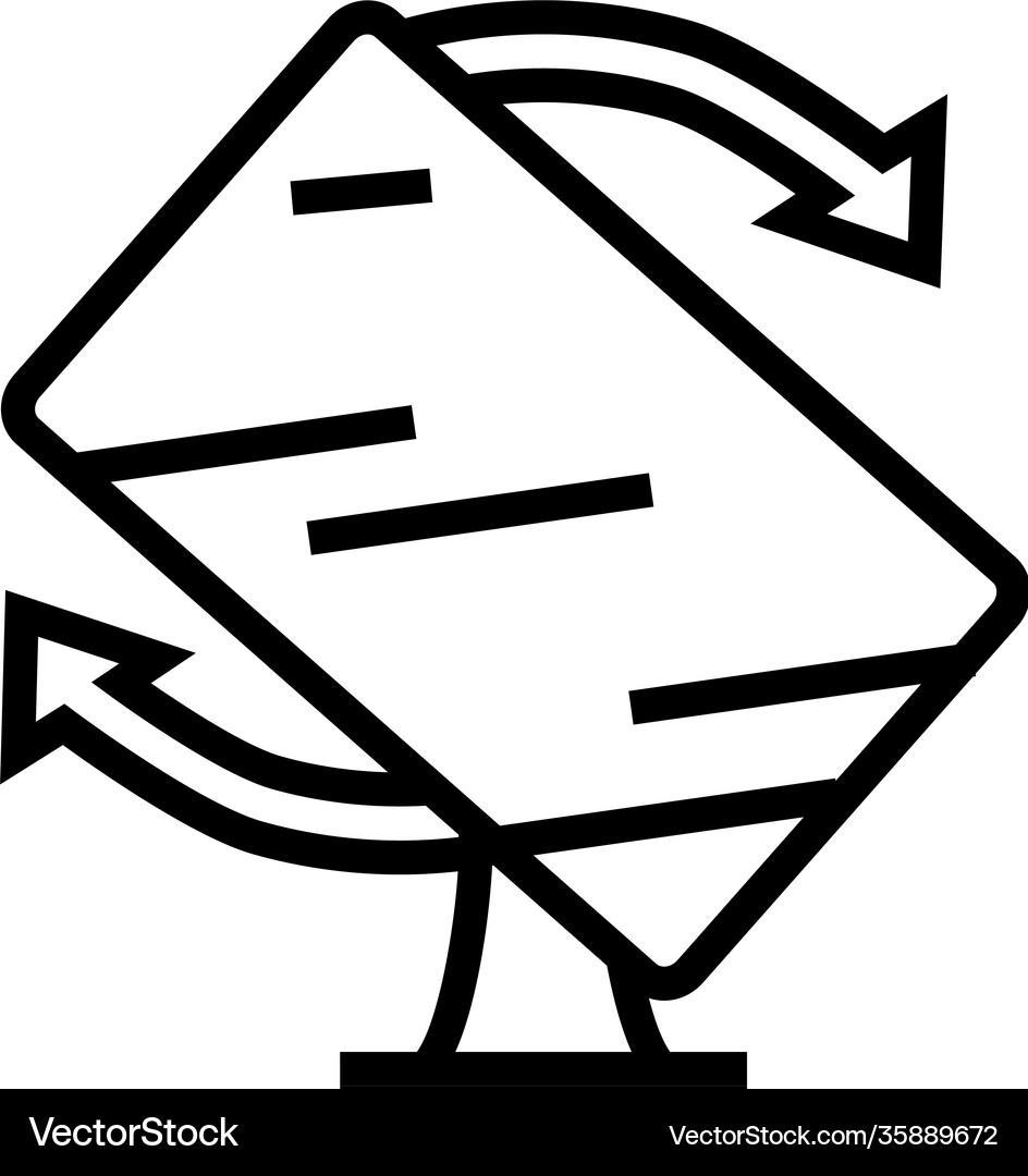 Rotating monitor line icon Royalty Free Vector Image