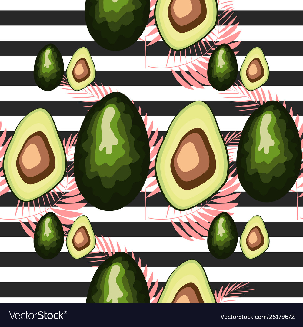Seamless pattern with avocado Royalty Free Vector Image