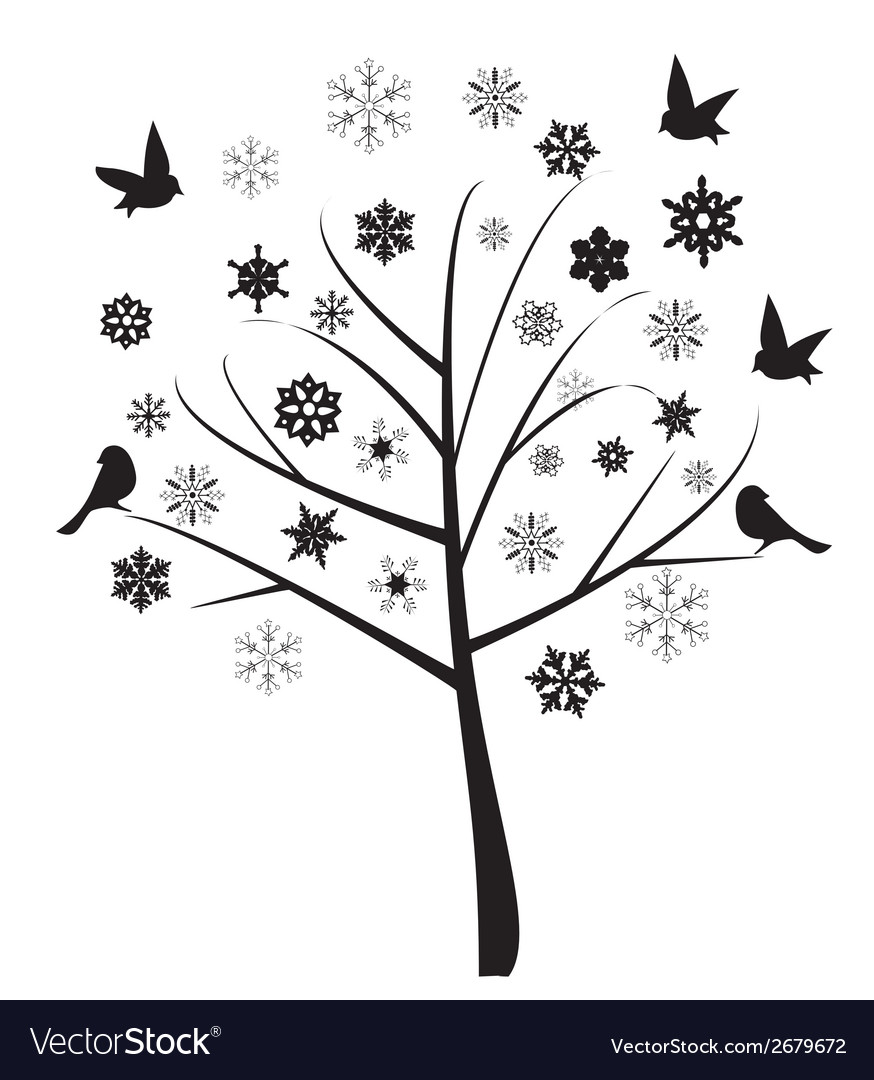 Snow tree Royalty Free Vector Image - VectorStock
