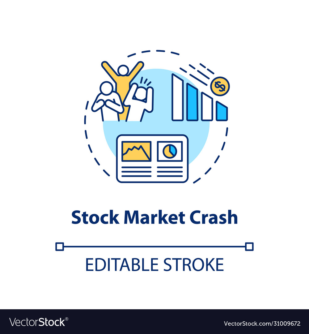 Stock market crash concept icon economic Vector Image