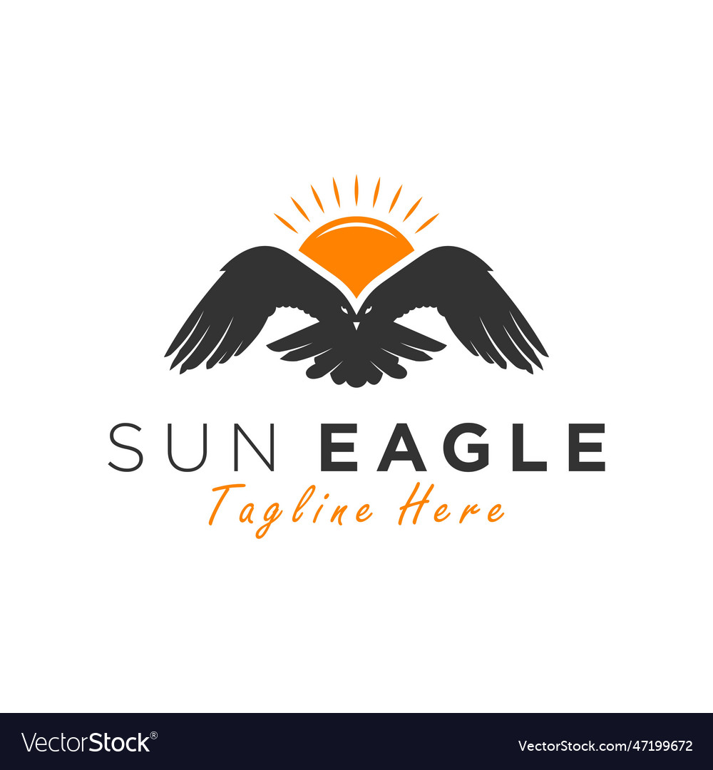 Sun eagle logo Royalty Free Vector Image - VectorStock