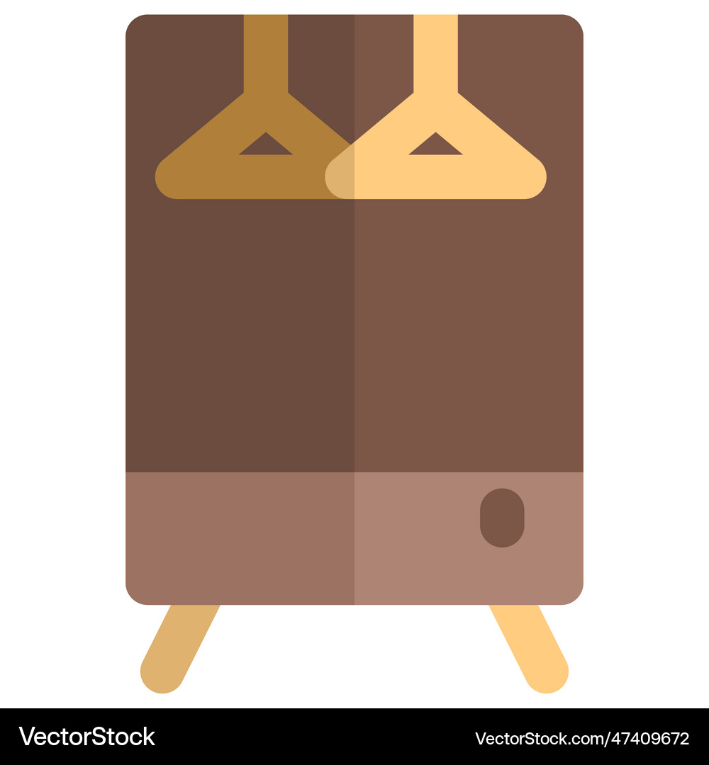 Wardrobe with sliding door and drawer Royalty Free Vector