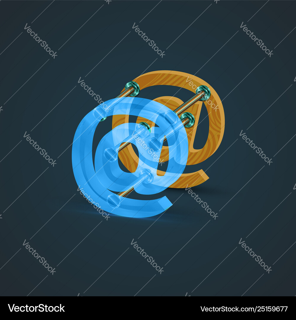 3d realistic glass and wood character Royalty Free Vector