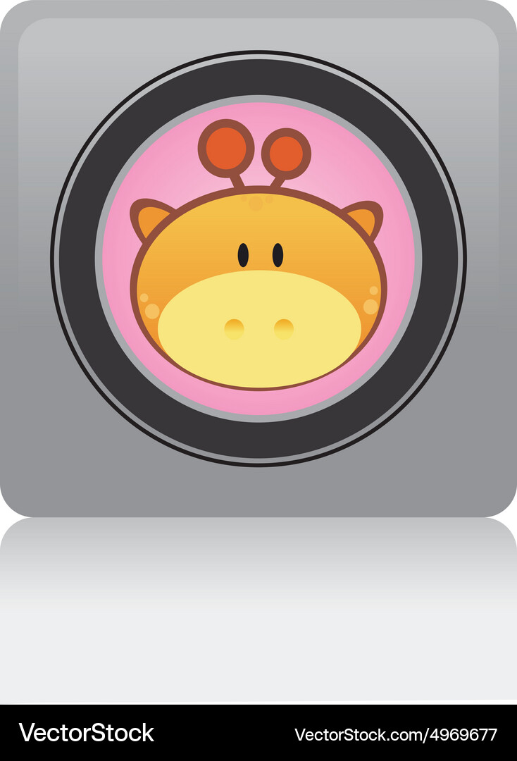 An isolated label with a giraffe on white Vector Image