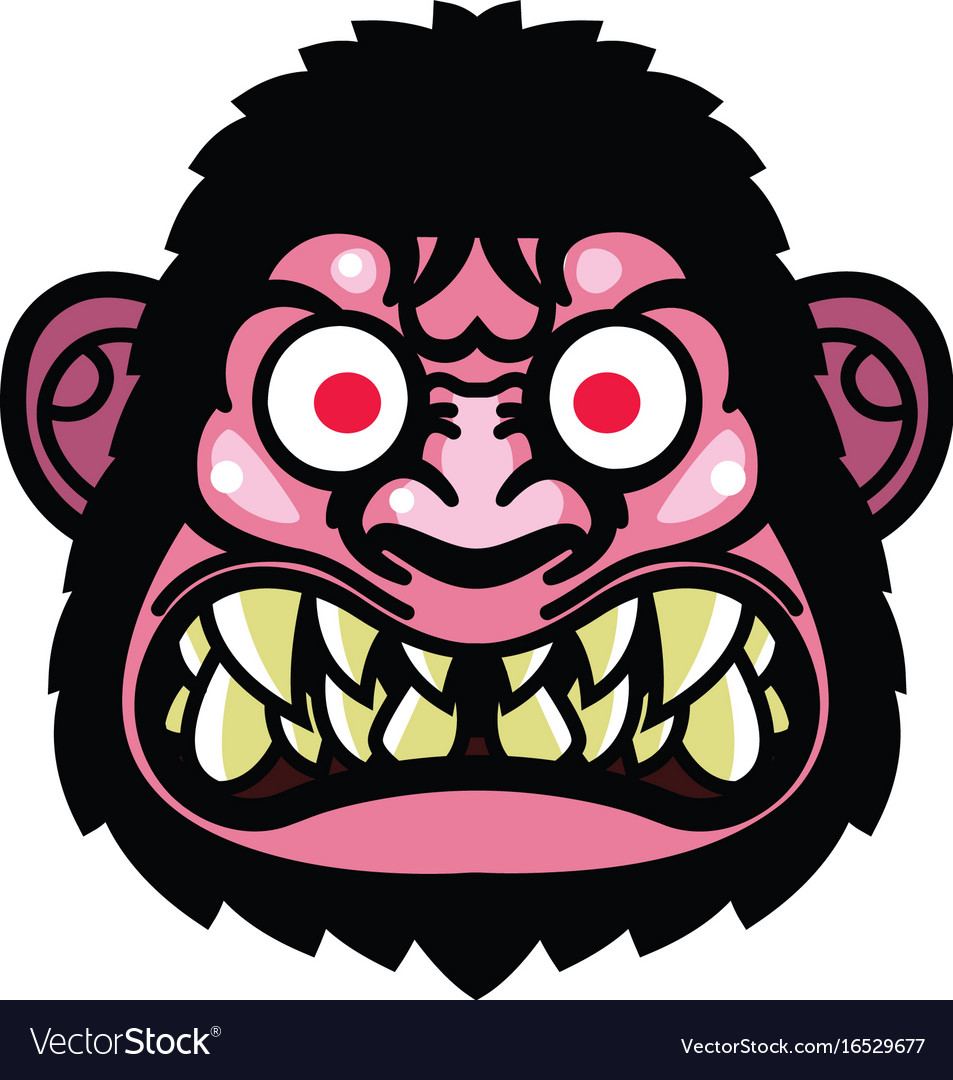 Angry monkey head Royalty Free Vector Image - VectorStock