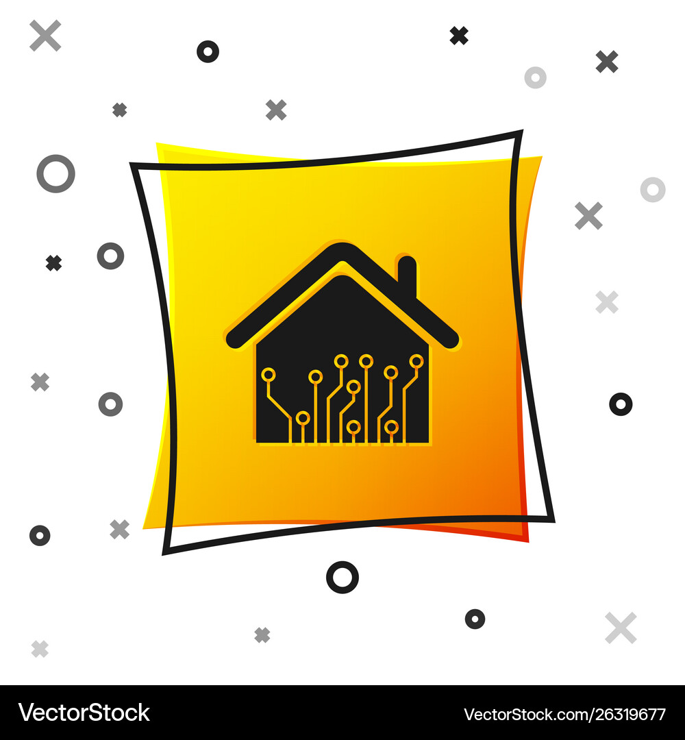 Black smart home icon isolated on white background
