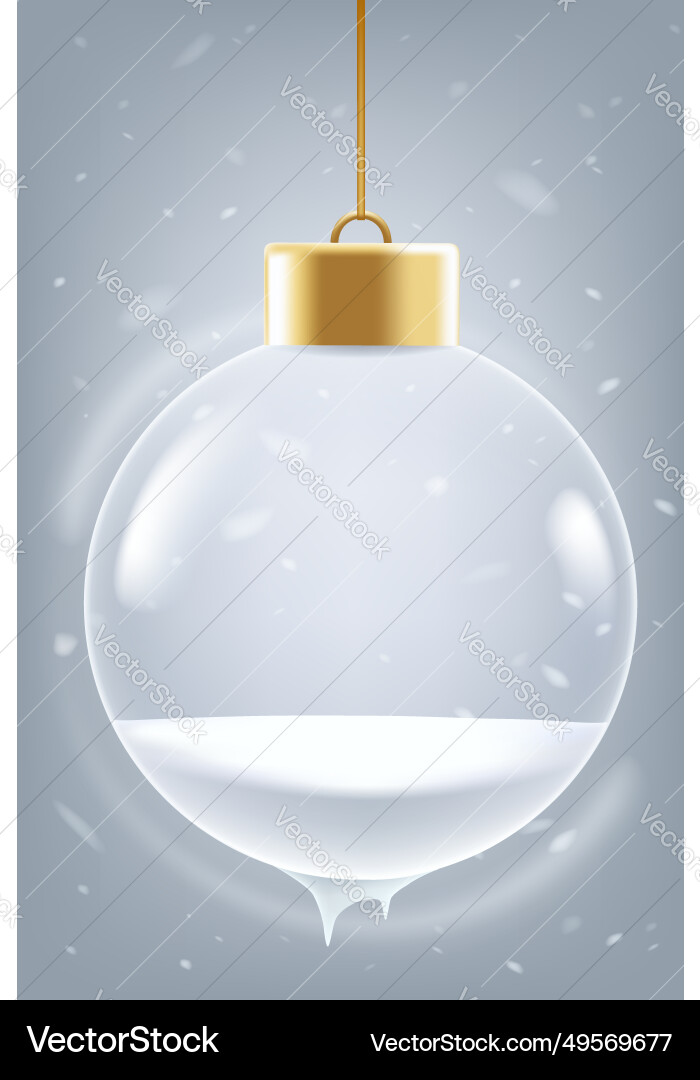 Christmas ball in snow Royalty Free Vector Image