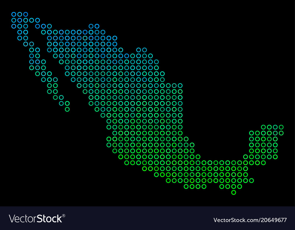 Circle dot mexico map Royalty Free Vector Image