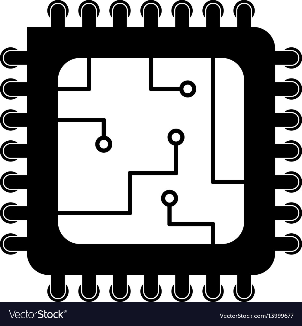Computer processor icon Royalty Free Vector Image