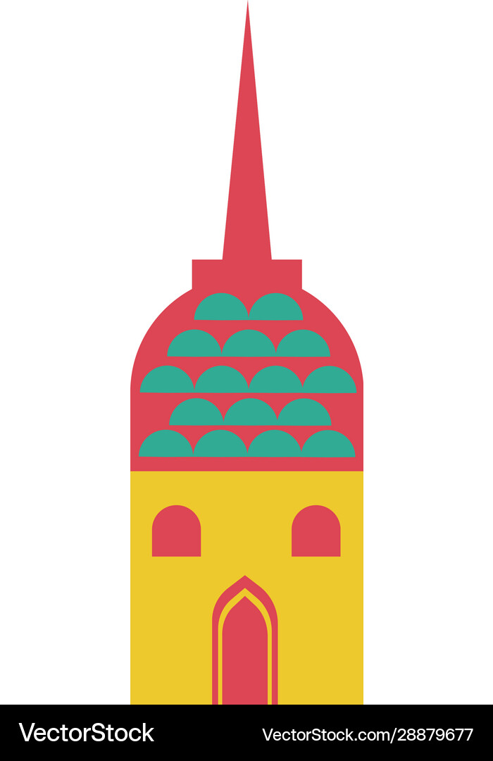 Cute fairytale castle isolated icon Royalty Free Vector
