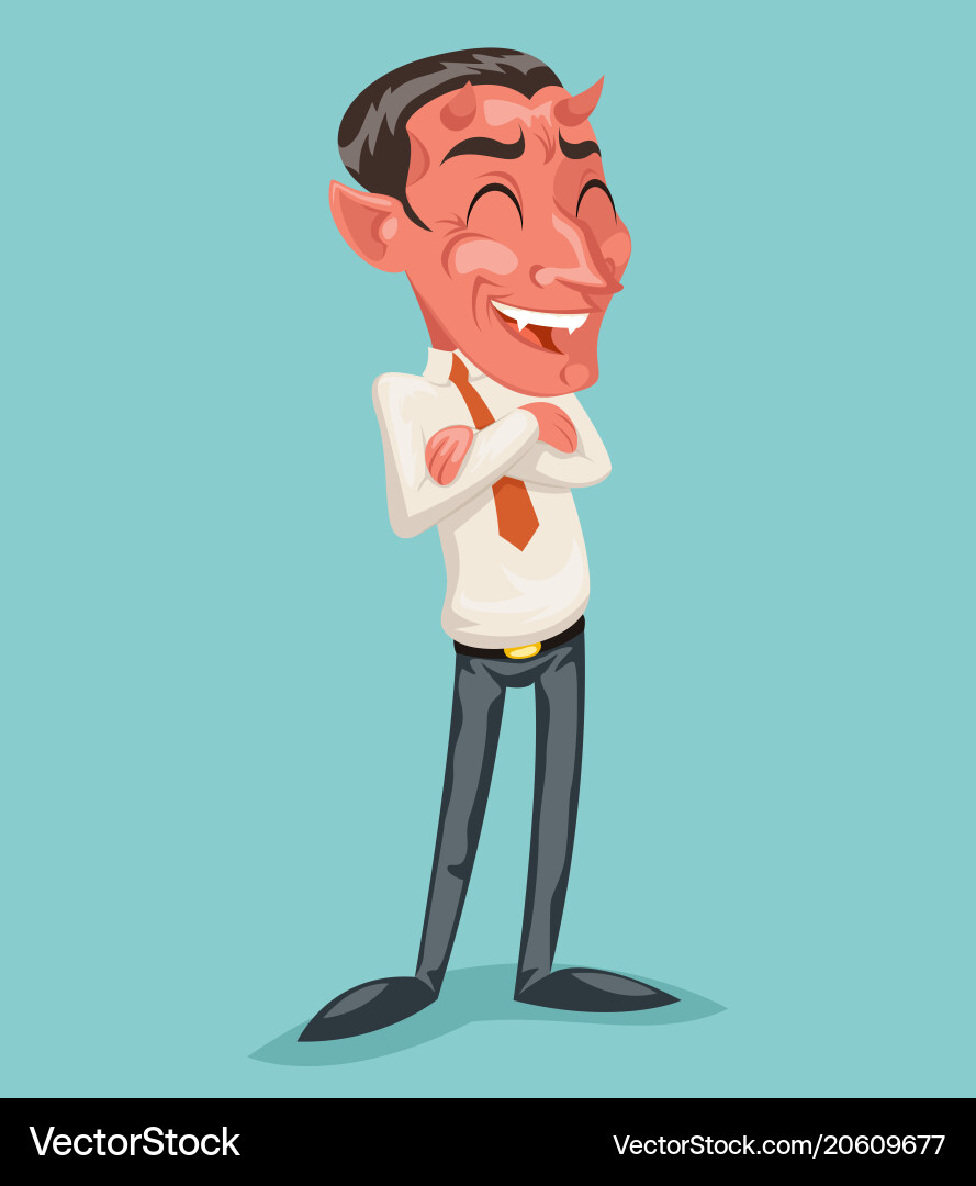 Devil businessman proud clever winner demon Vector Image