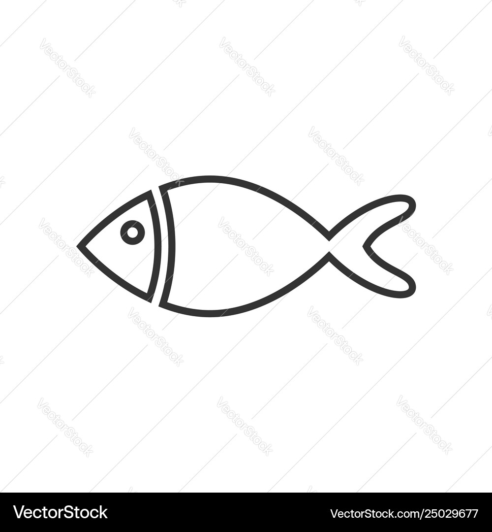 Fish sign icon in flat style goldfish on white Vector Image