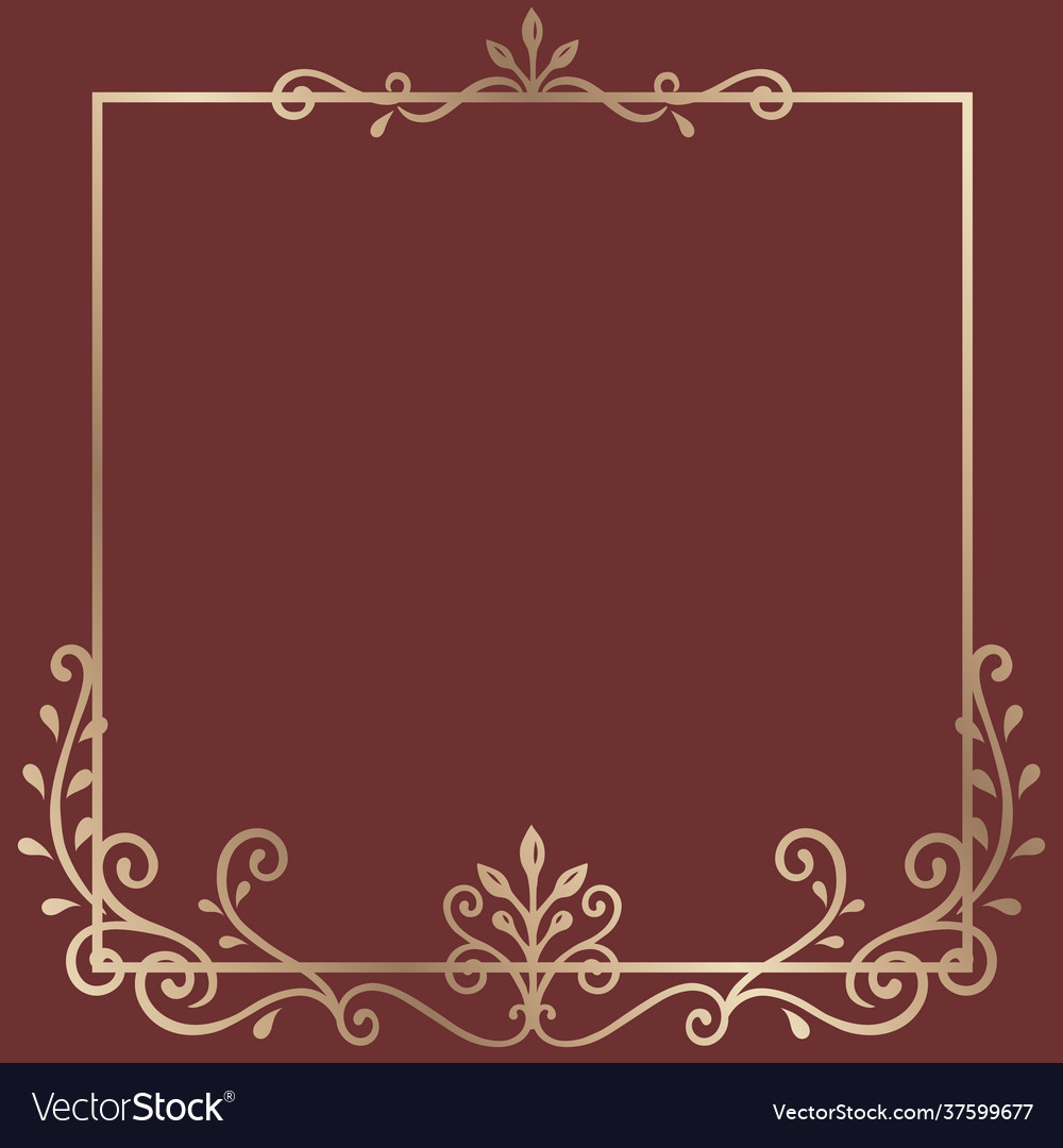 Gold frame background Royalty Free Vector Image