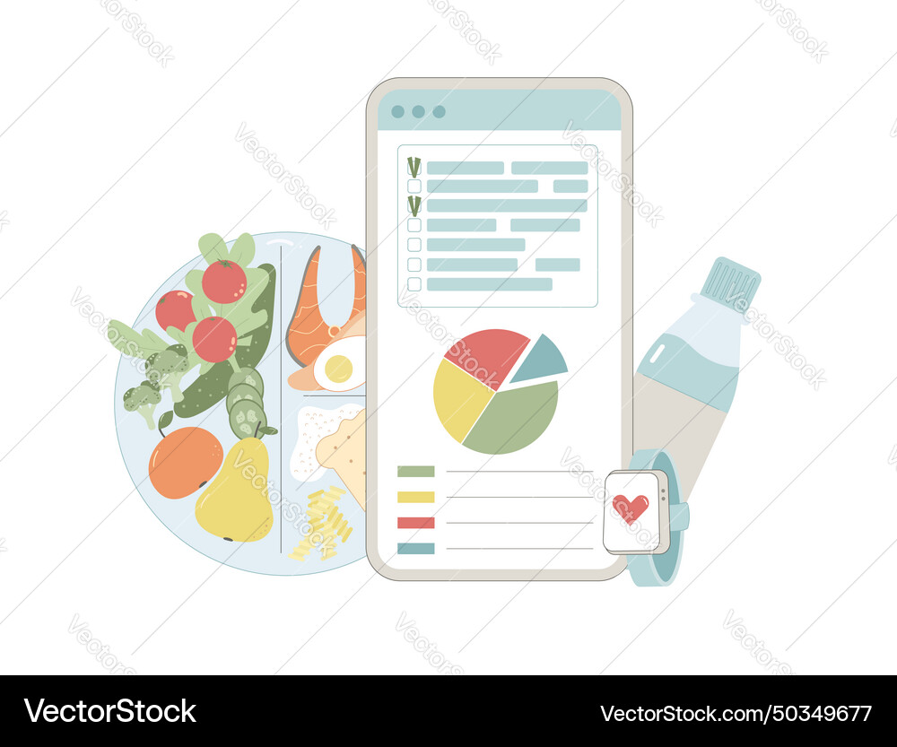 Healthy life active tracking concept calories Vector Image