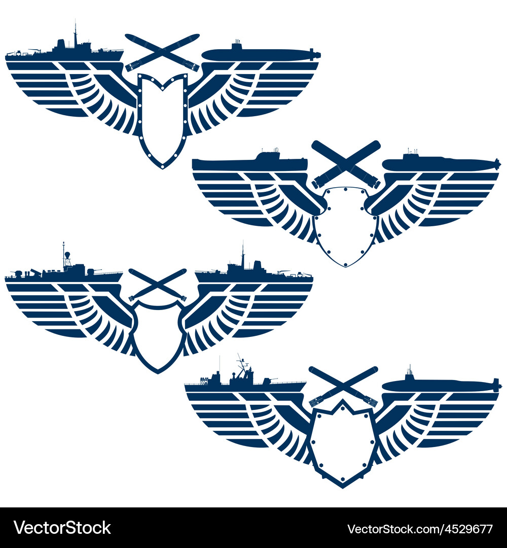 Icons of the Navy Royalty Free Vector Image - VectorStock