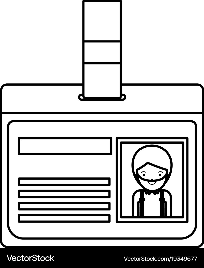 Identification card with half body man picture Vector Image