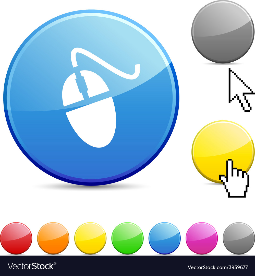 Mouse glossy button Royalty Free Vector Image - VectorStock
