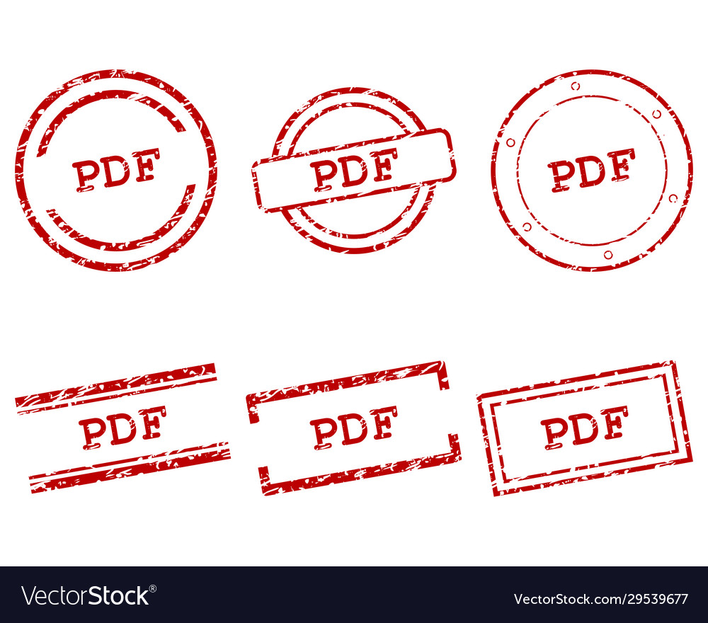 Pdf stamps Royalty Free Vector Image - VectorStock