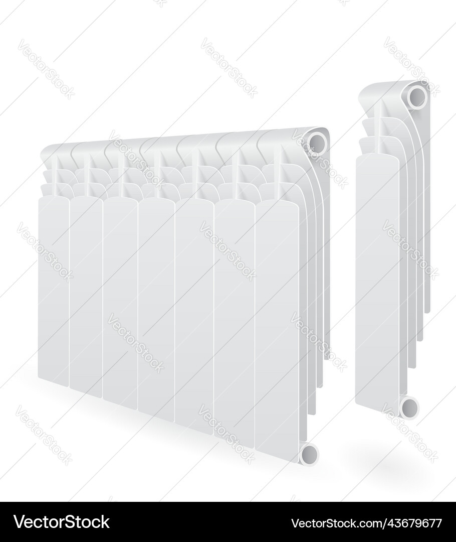 Radiator heating space with hot water stock Vector Image