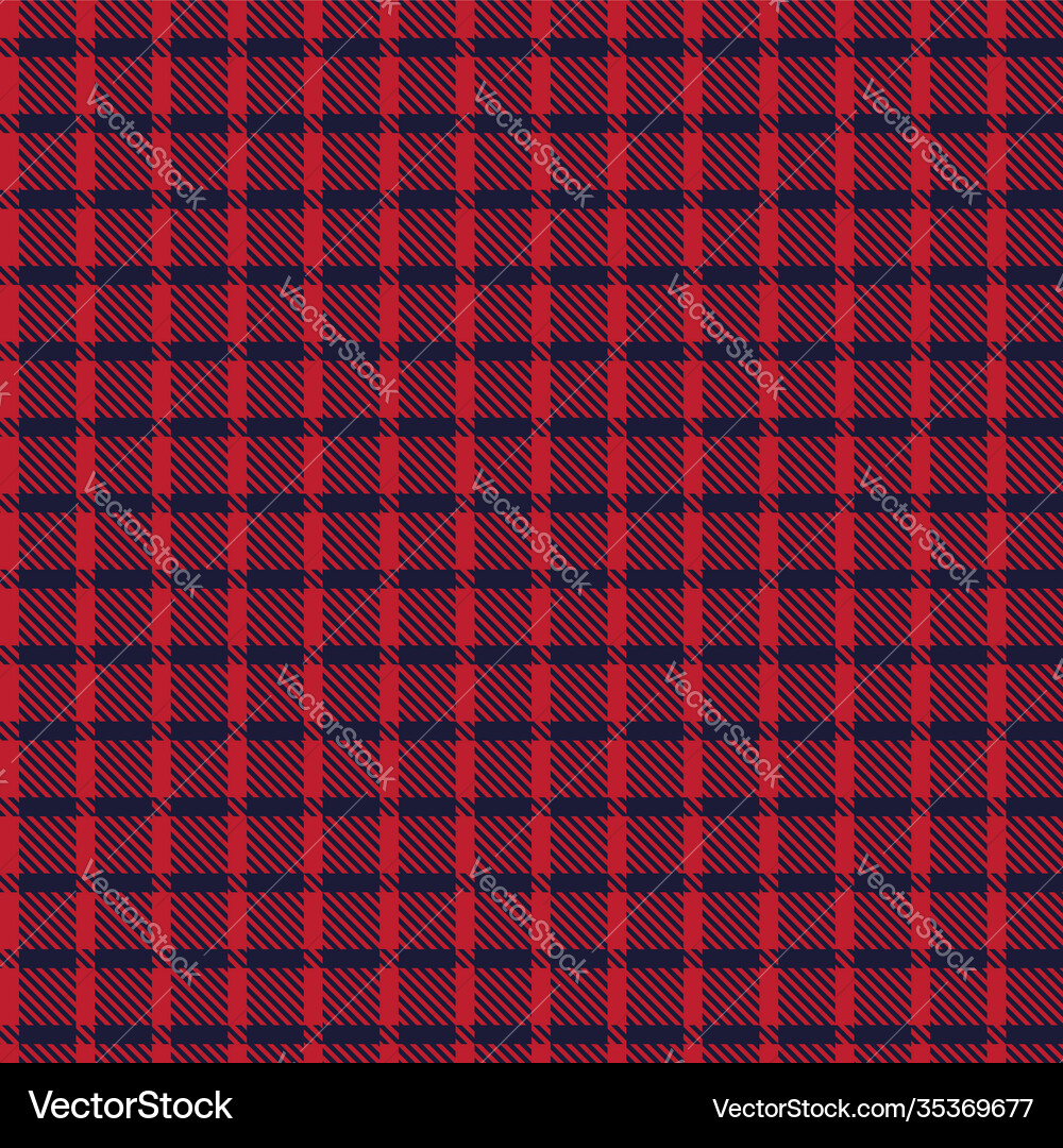 Red navy asymmetric plaid textured seamless Vector Image