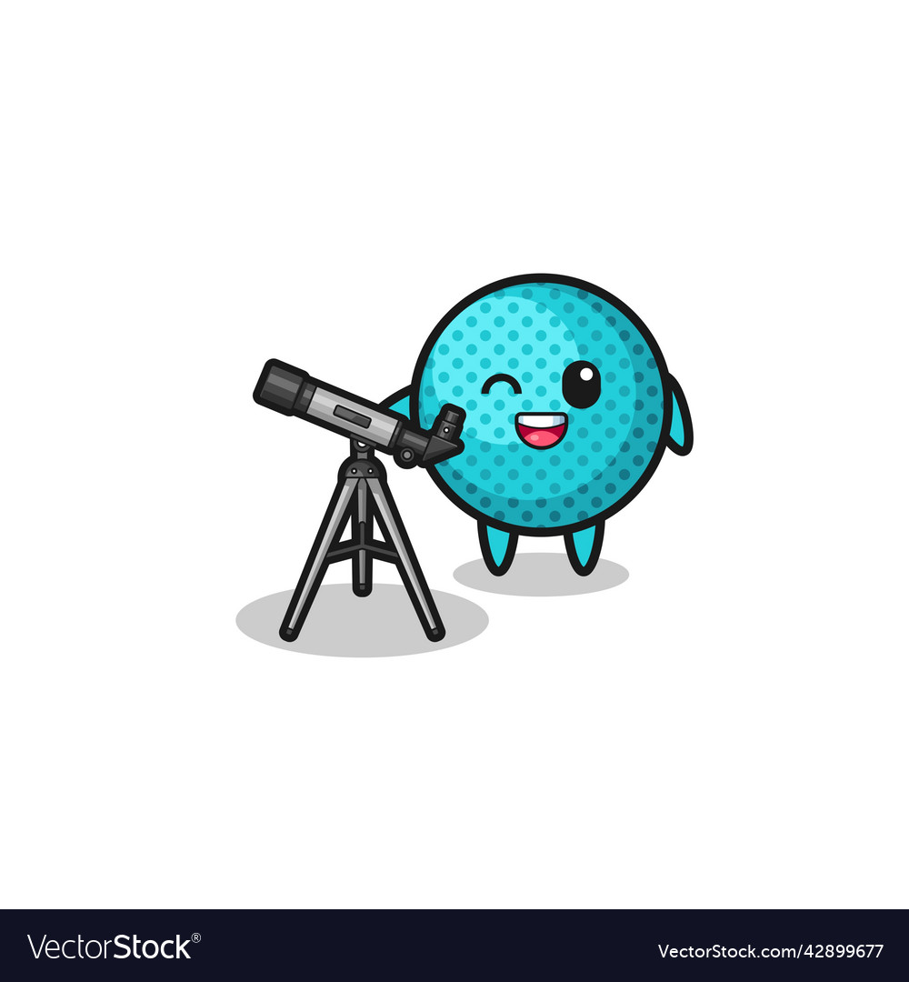 Spiky ball astronomer mascot with a modern Vector Image