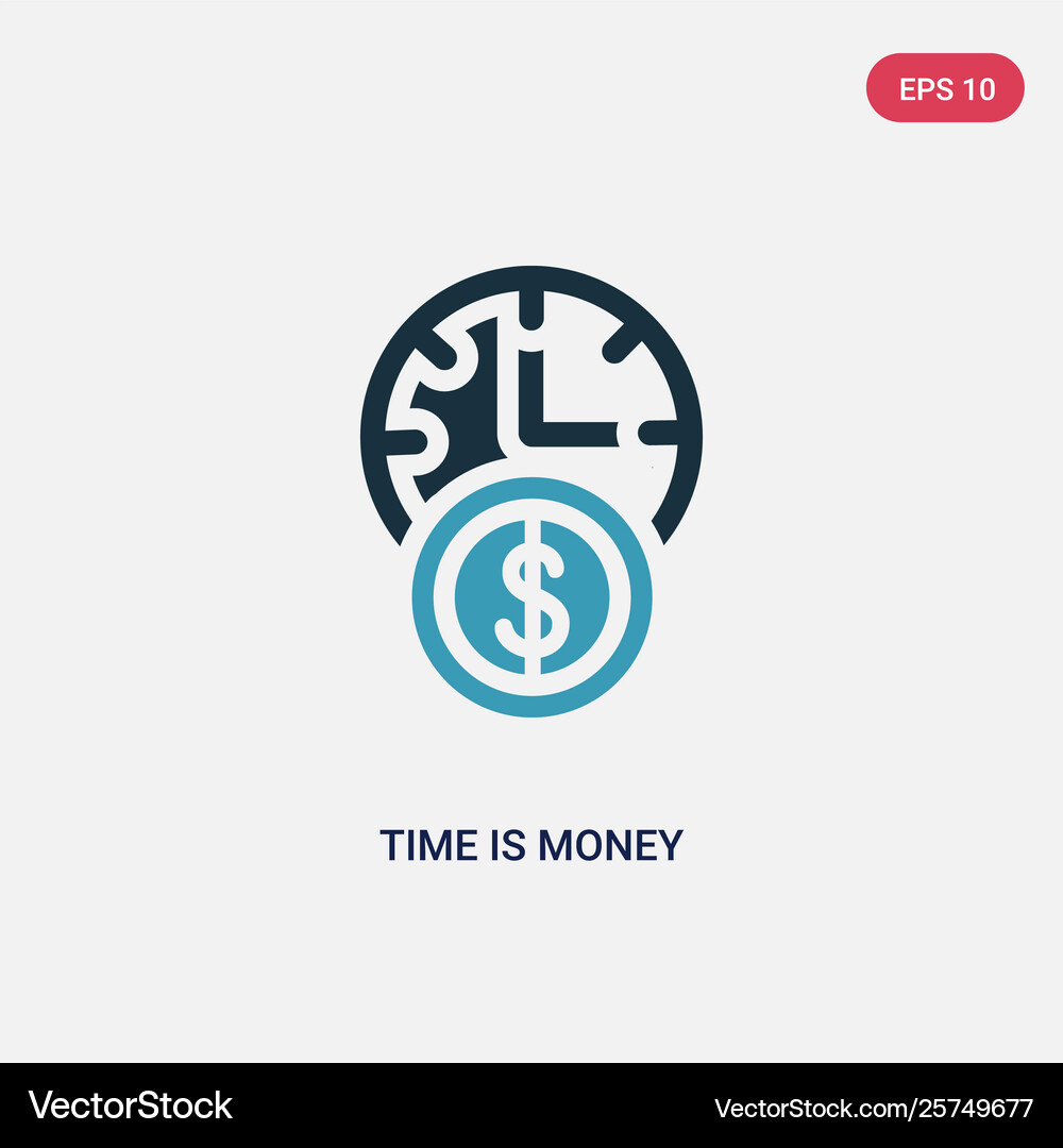Two color time is money icon from management Vector Image
