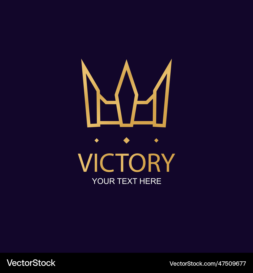 Victory crown emblem for luxury shopping Vector Image