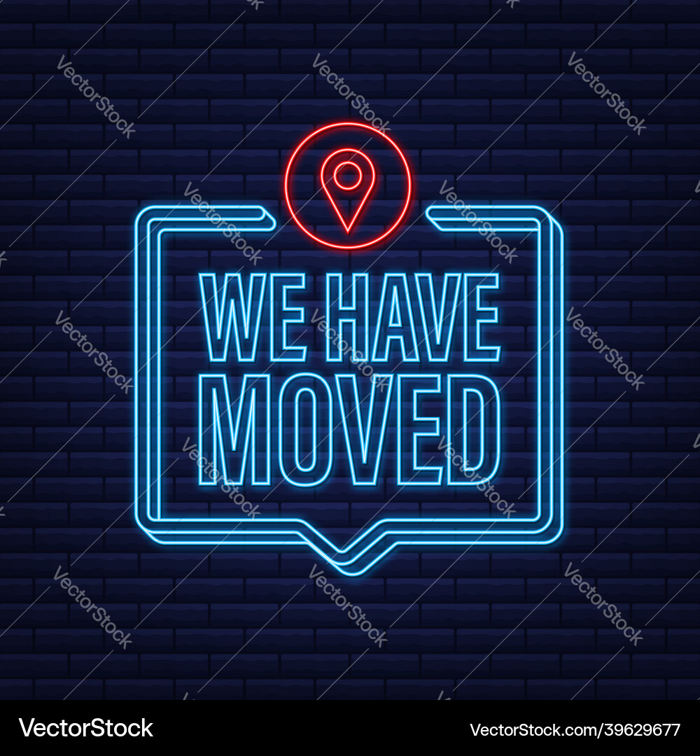 We are moving neon icon badge ready for use Vector Image
