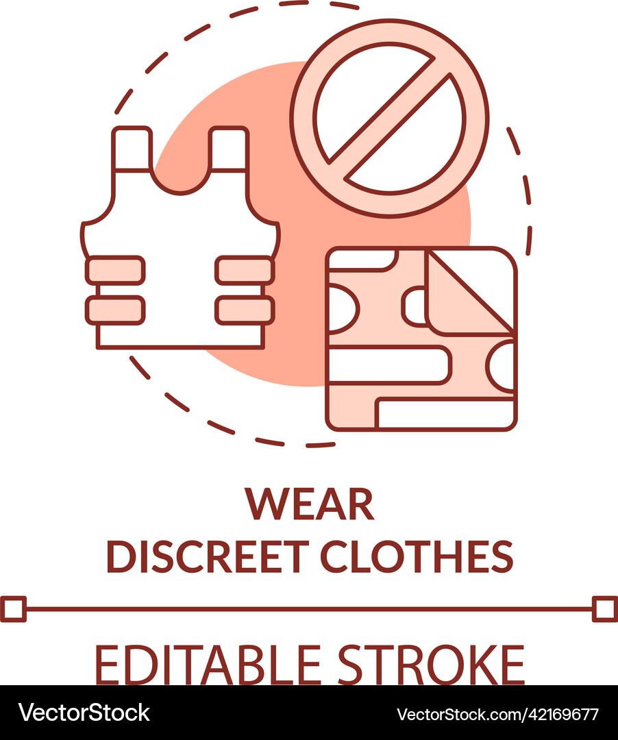 Wear discreet clothes terracotta concept icon Vector Image