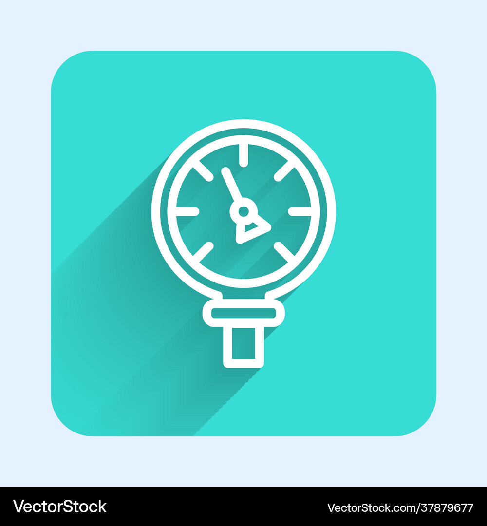 White line pressure water meter icon isolated Vector Image