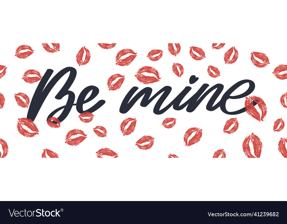 Be mine valentines day template for banner design Vector Image