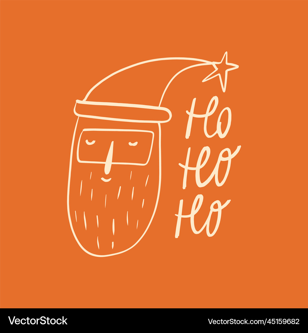 Cool doodle santa claus hohoho modern abstract Vector Image