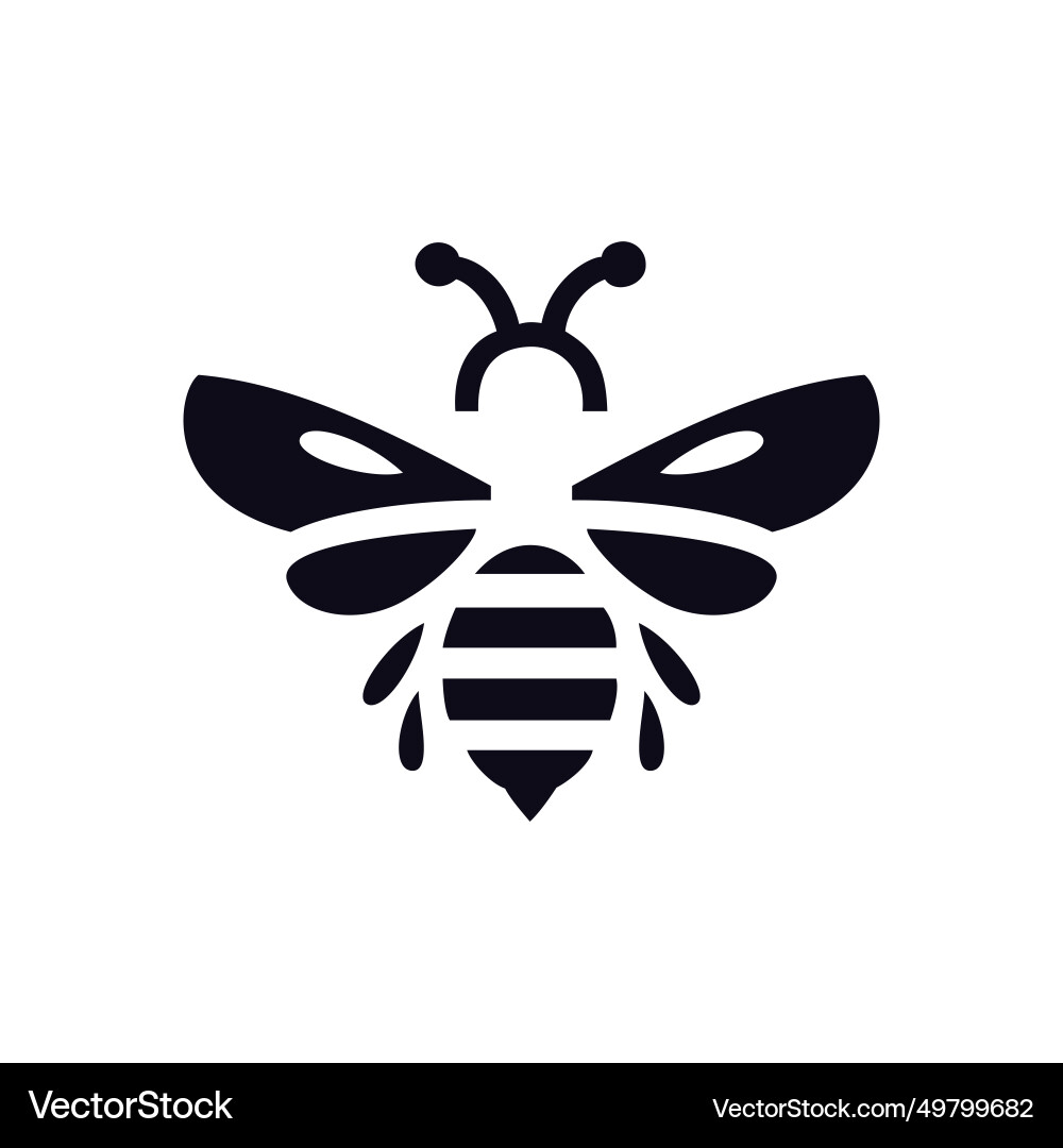 Elegant monochrome bee embracing minimalist Vector Image